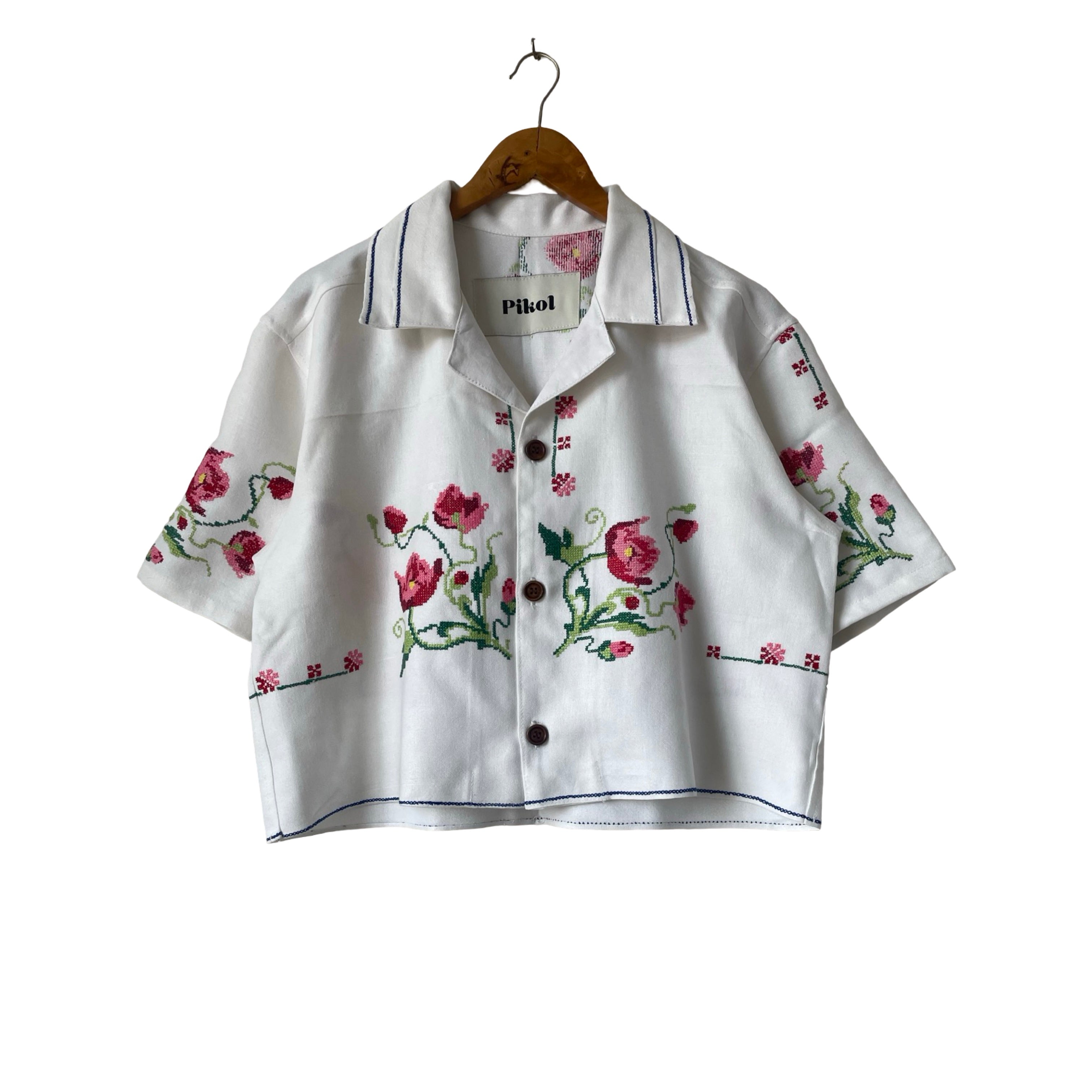 Floral Cross-stitch (Cropped) – pikolclothing